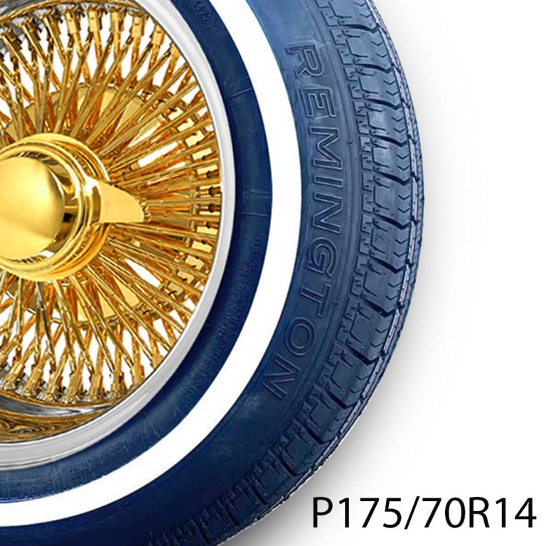 14×7” Gold Reverse 100 Spoke Wire Wheels + Whitewalls - Ninja Tire