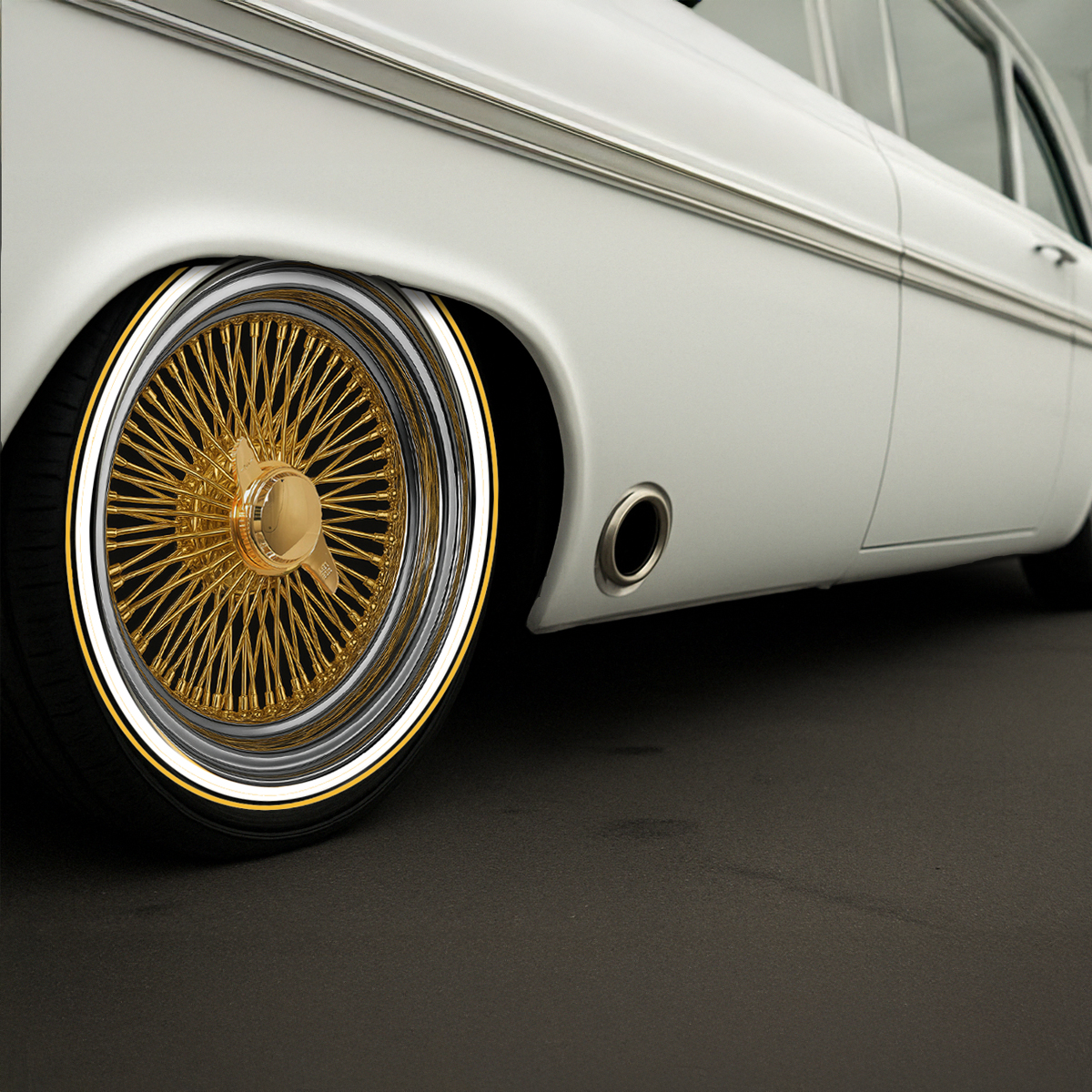Gold 150-Spoke Wire Wheels + Vogue Tires 20×8” - Ninja Tire