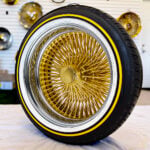 15-inch Wire Wheels Gold Center + 195/45R15 custom whitewall and yellow ...