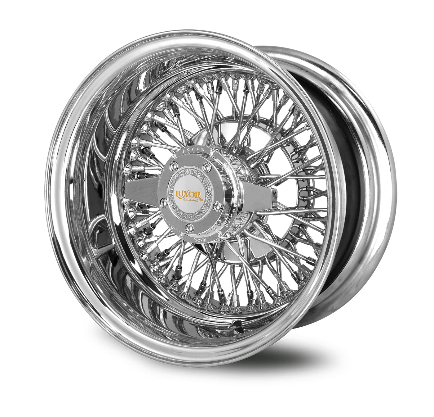 13×7 All Chrome 72 Spoke Wire Wheels | Cross Lace Reverse