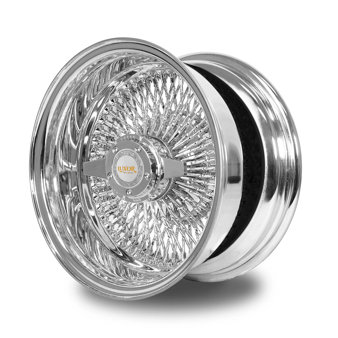14×7 Luxor Diamond Cut Cali Spokes | 100 Spoke Wire Wheels