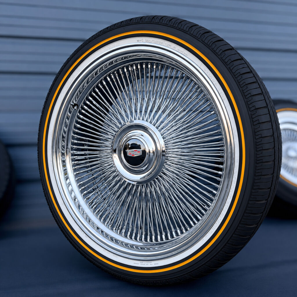 24” Wire Wheels | Chrome, Gold & Deep-Dish Spoke - Ninja Tire