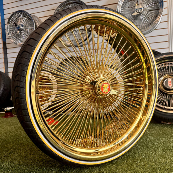 24” Wire Wheels | Chrome, Gold & Deep-Dish Spoke - Ninja Tire